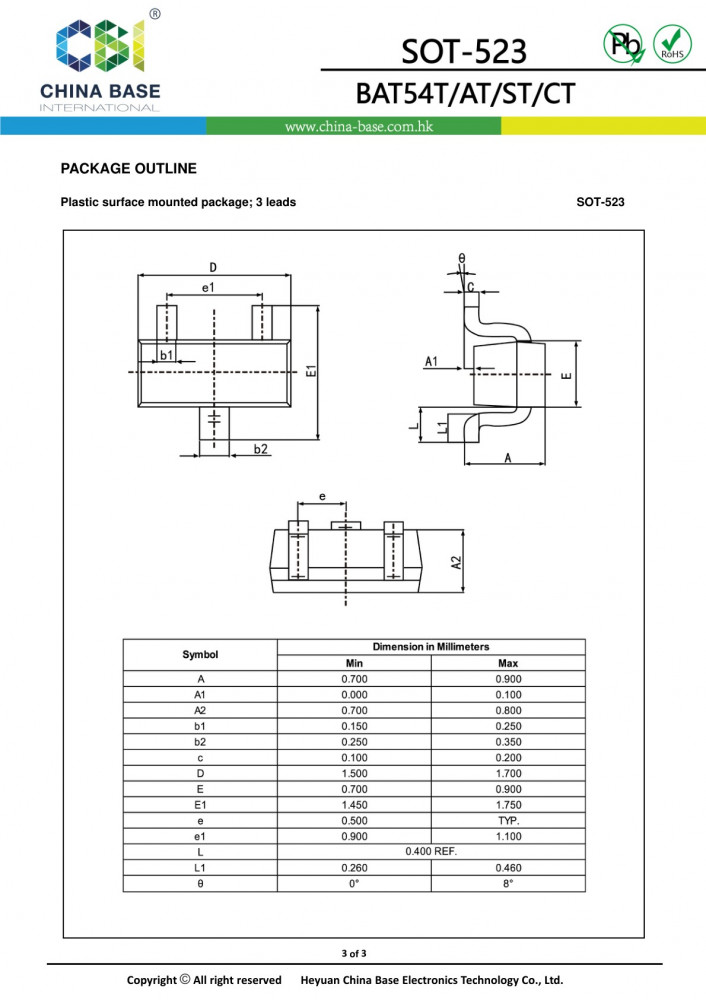 CBI BAT54CT datasheet page 3