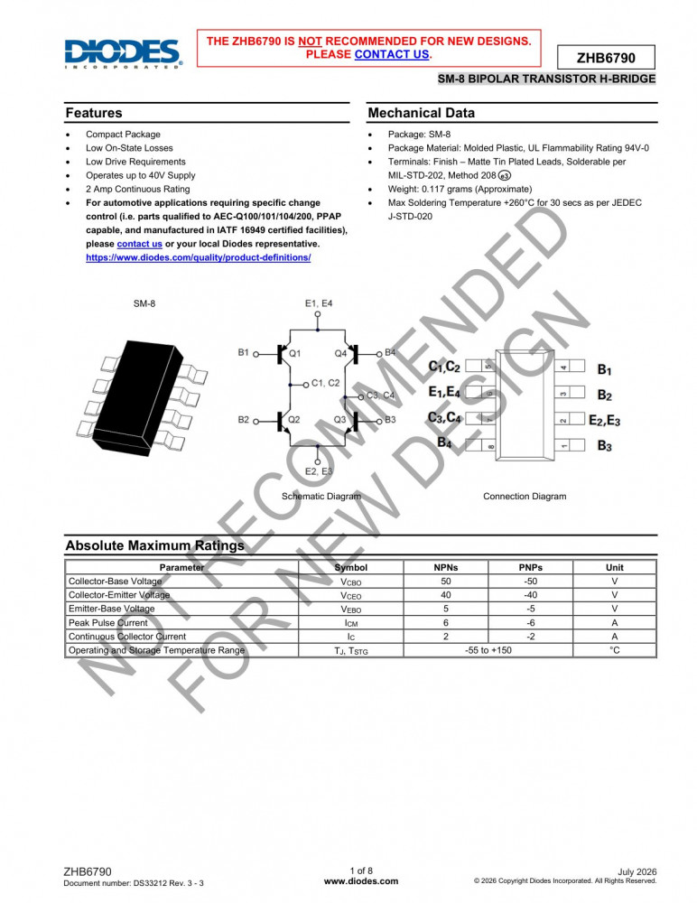 ZHB6790TA datasheet page 1