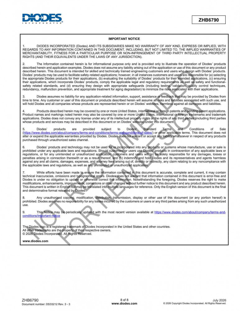 ZHB6790TA datasheet page 8