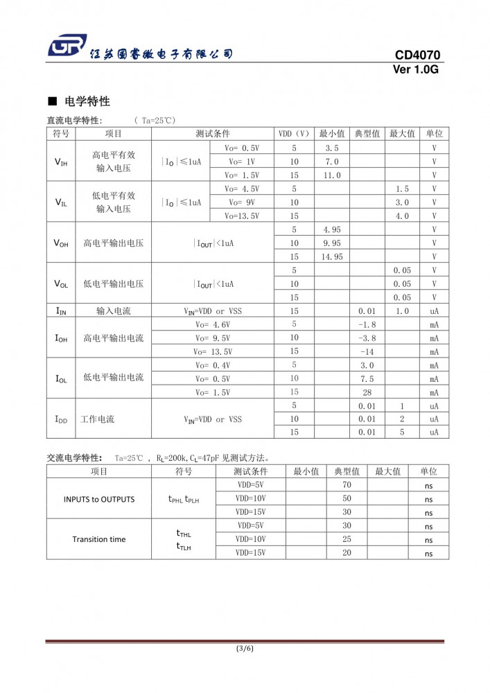CD4070S technical document page 3