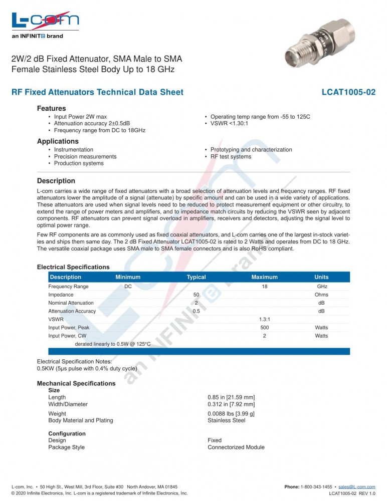 LCAT1005-02 datasheet page 1