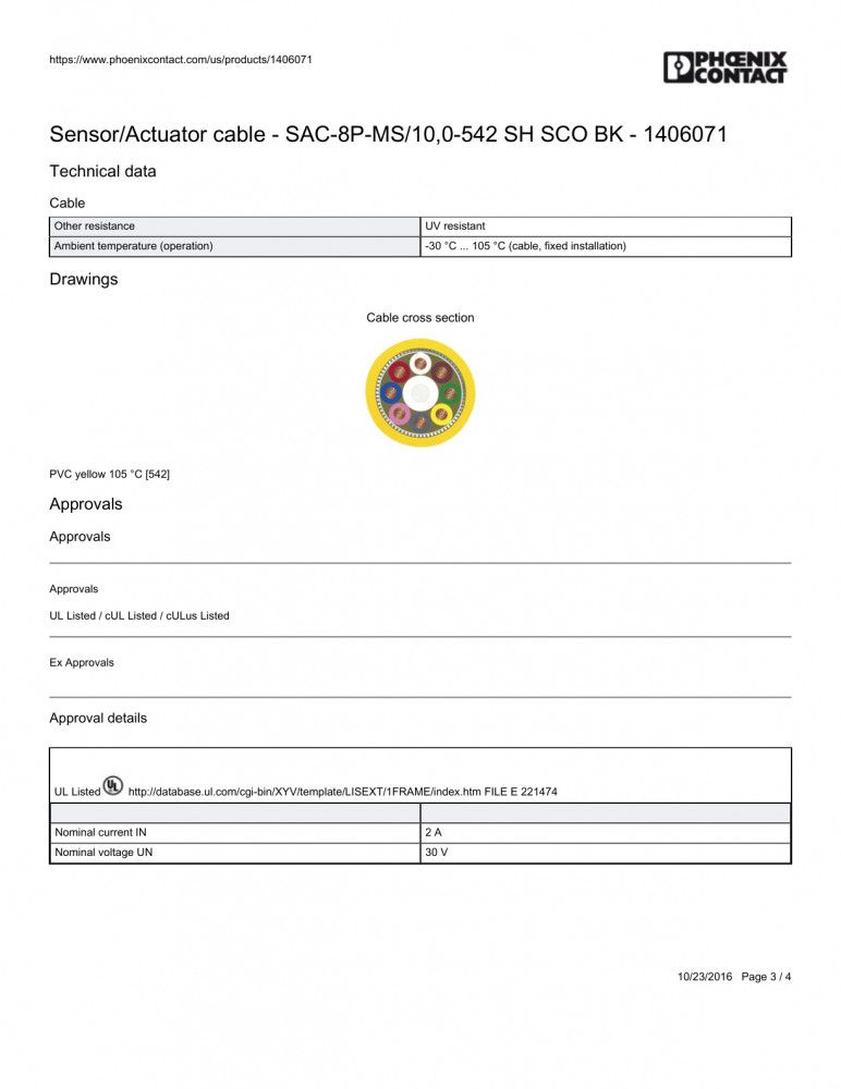 SAC-8P-MS/10 0-542 SH SCO technical document page 3