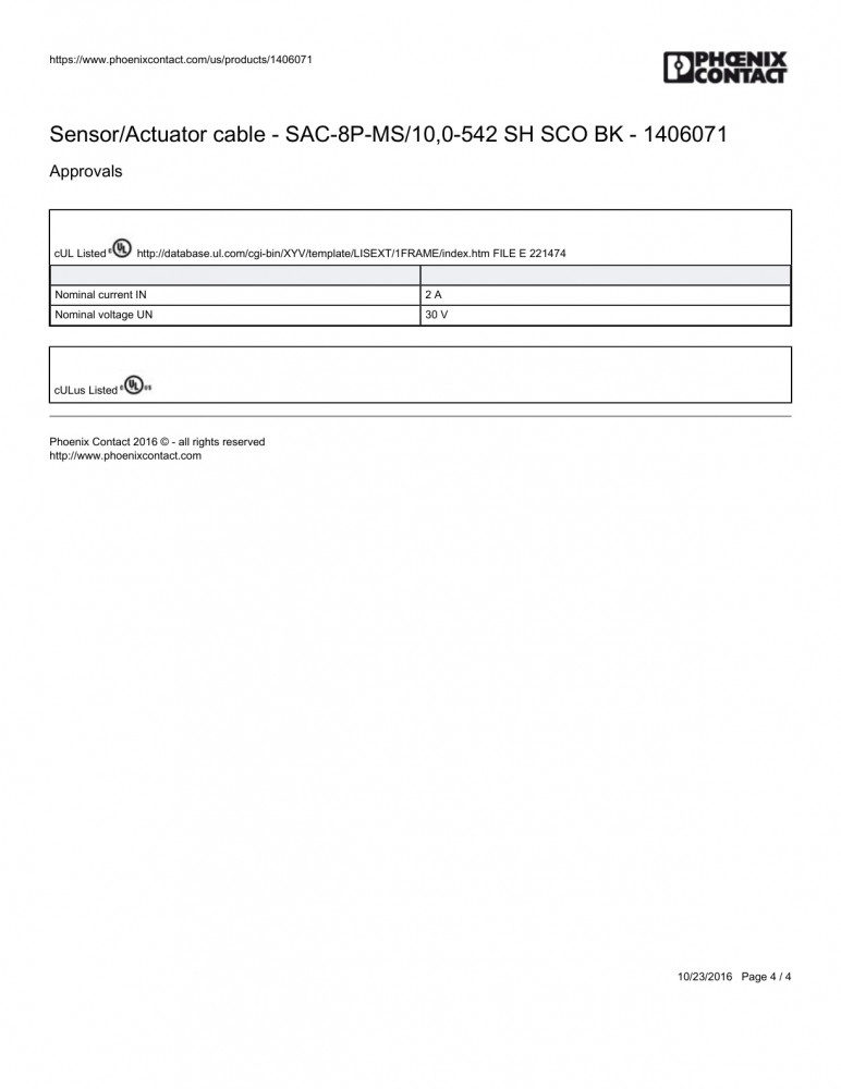 SAC-8P-MS/10 0-542 SH SCO technical document page 4