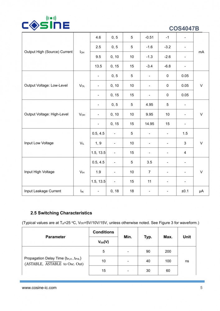 COS4047B datasheet page 5