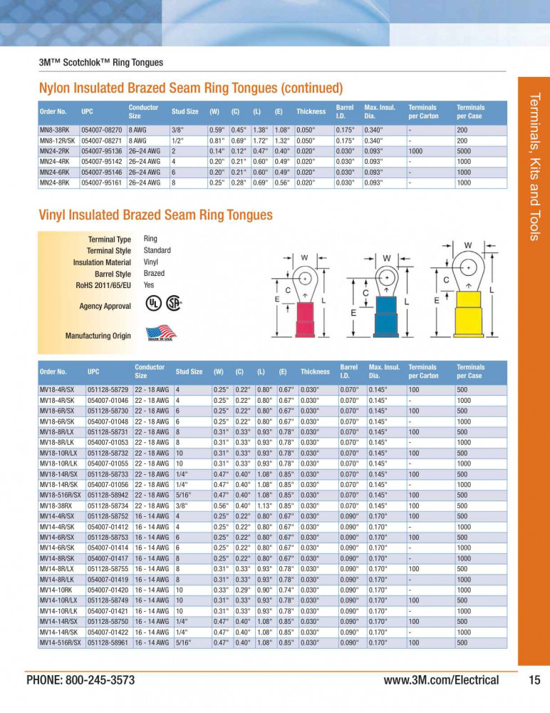 3M Scotchlok MV18-4R/SK technical document page