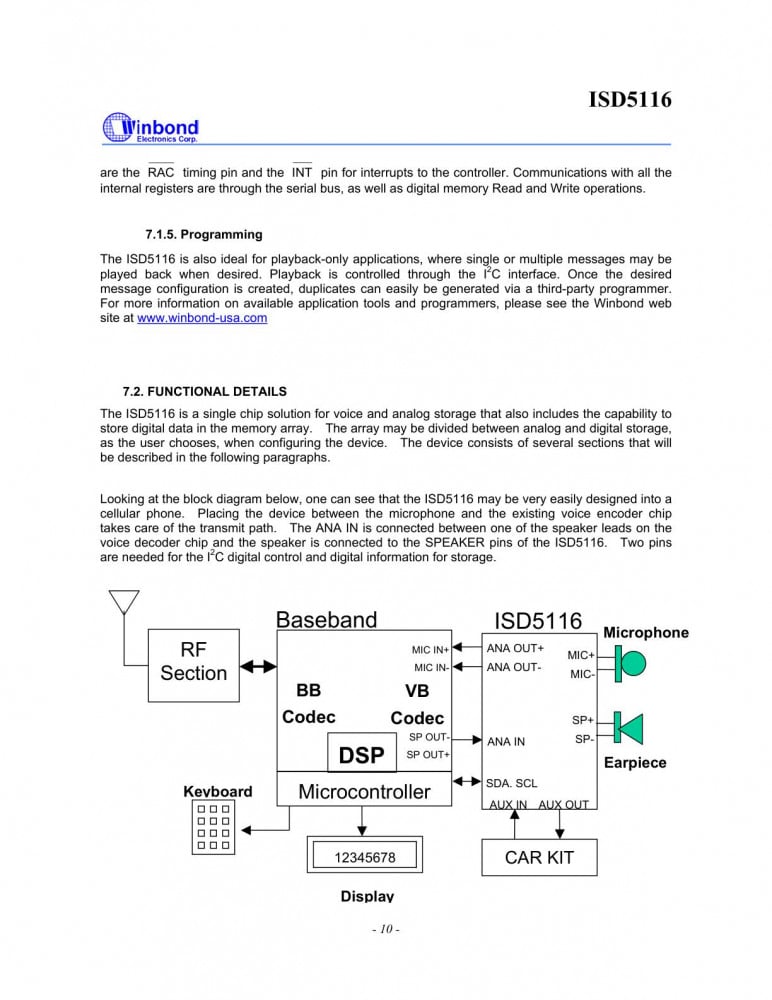 ISD5116 datasheet page 10