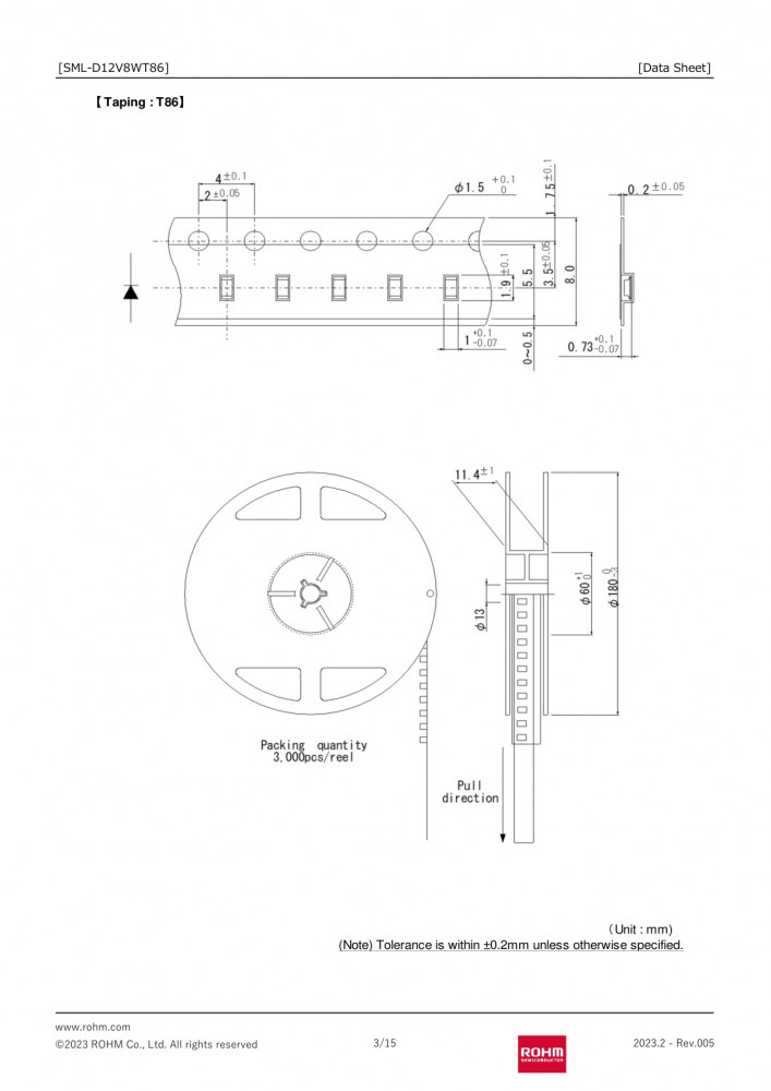 SML-D12V8WT86 technical document page 3