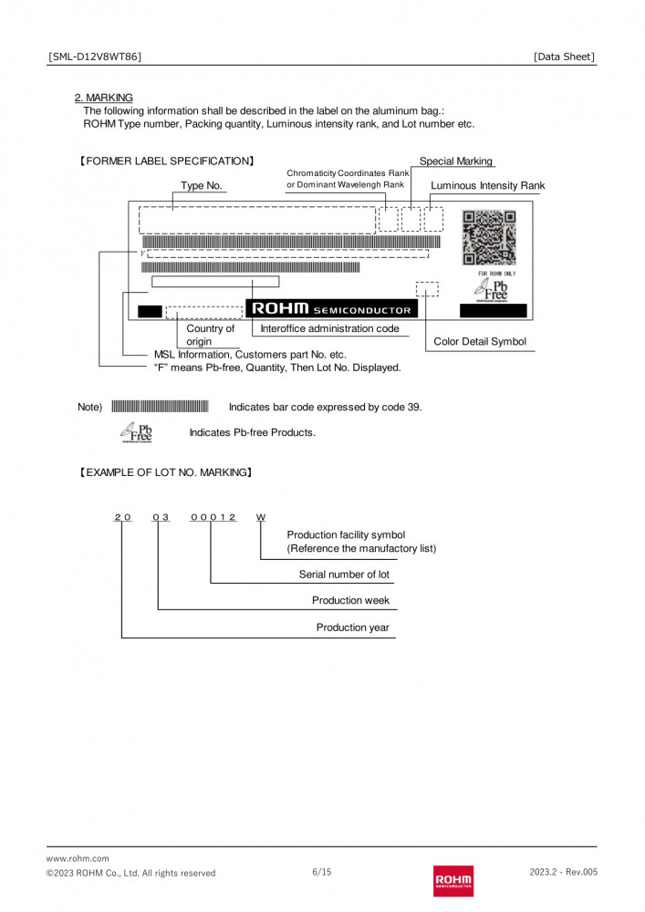SML-D12V8WT86 technical document page 6