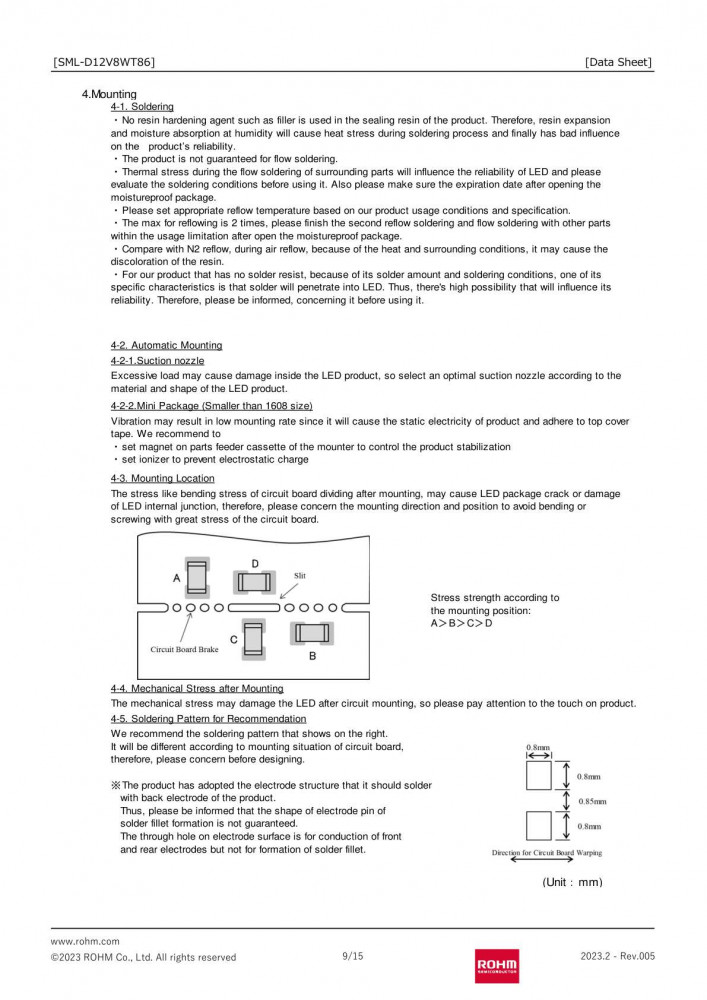 SML-D12V8WT86 technical document page 9