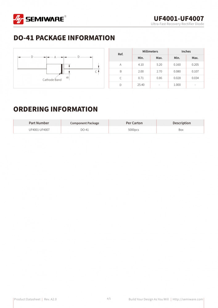 SEMIWARE UF4006 datasheet page 4