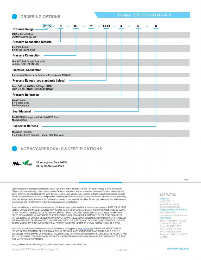 2CP5 and 2CP50 series technical document, page 3