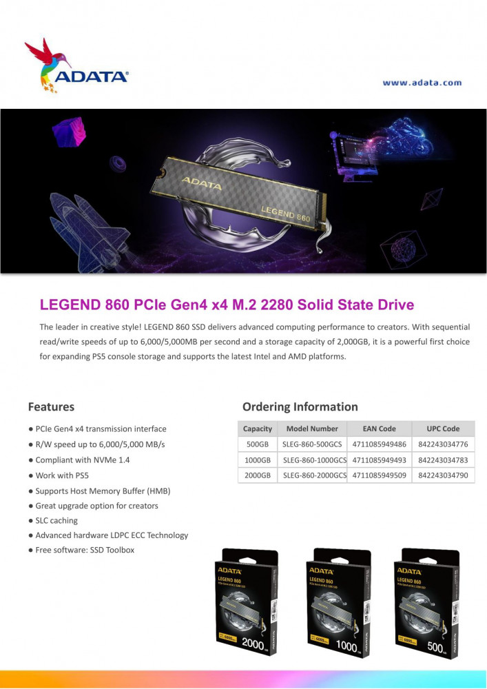 LEGEND 860 product document page 1