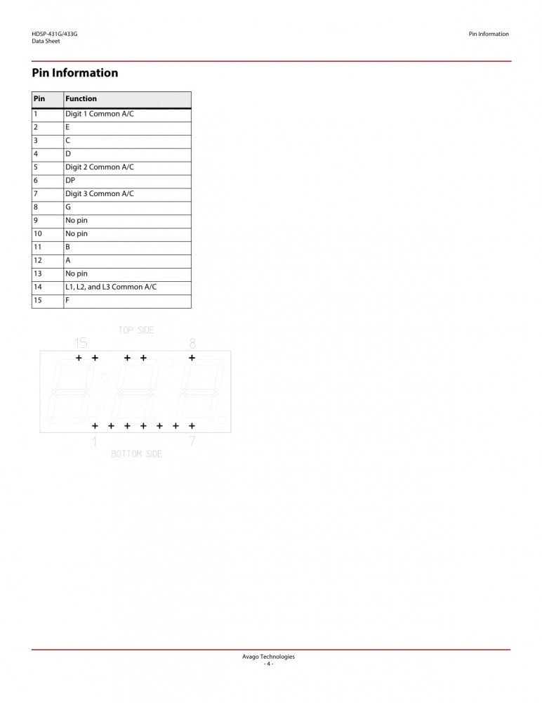 HDSP-433G datasheet page 4