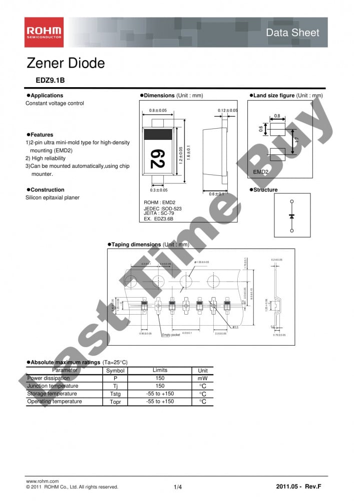 ROHM EDZ series datasheet page 1