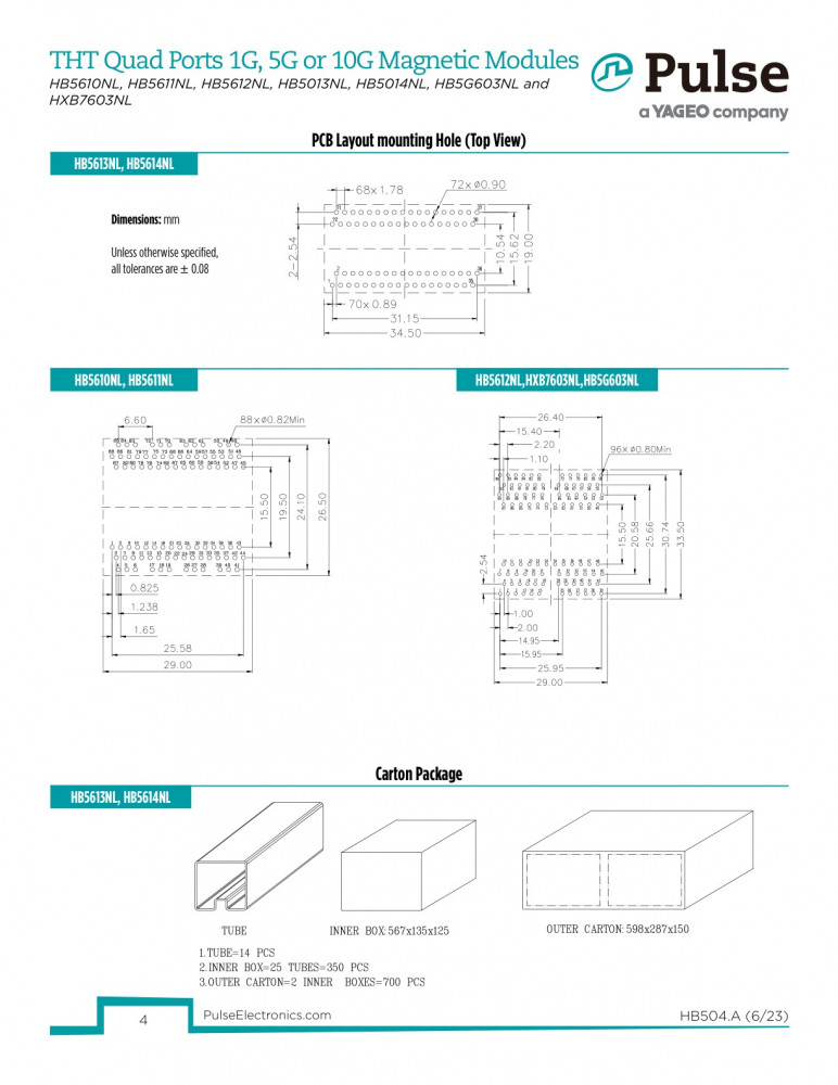 PULSE T4PH04 technical document page 4