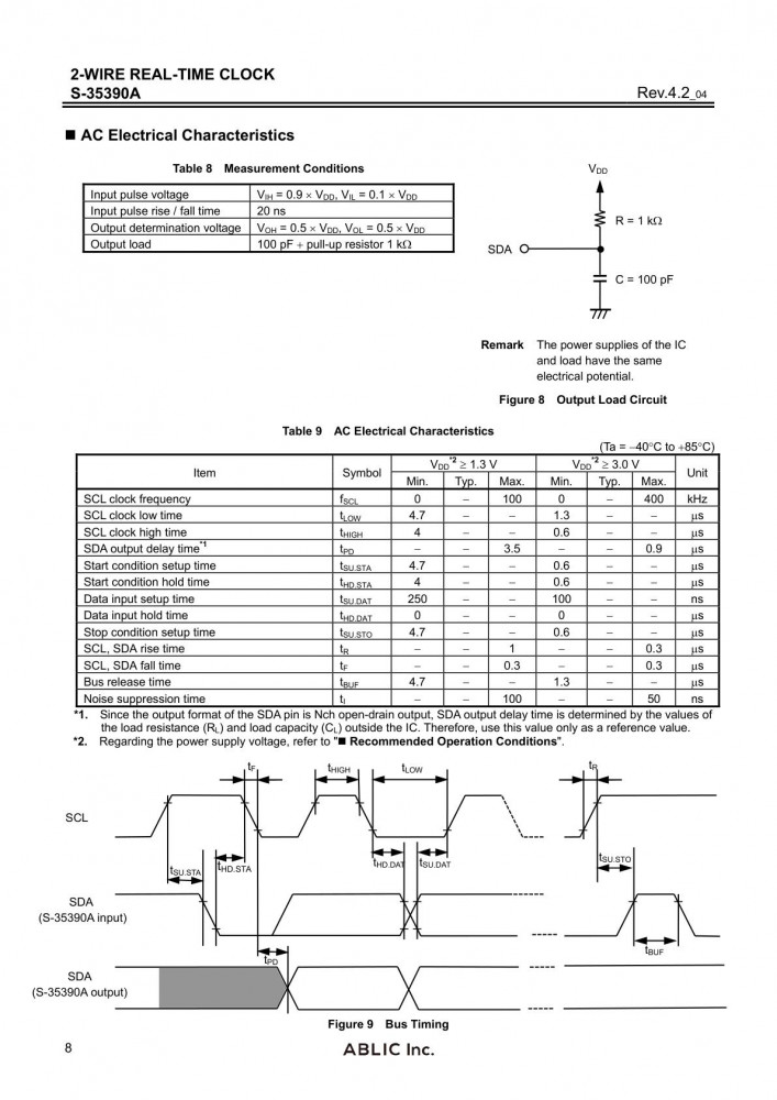 S-35390A datasheet page 8