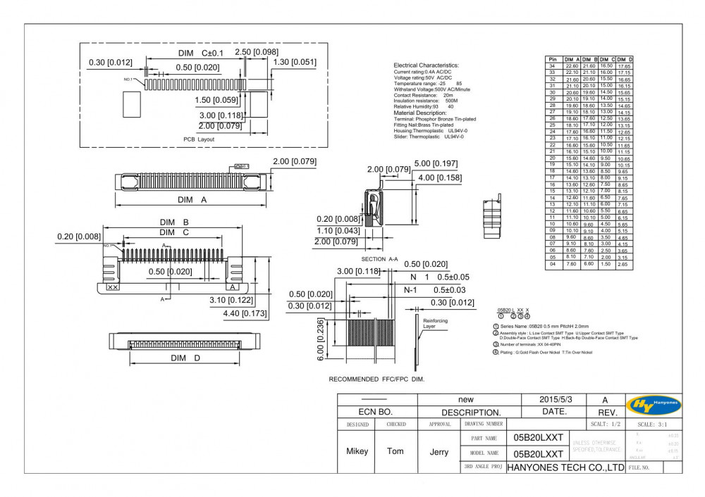 05B20L12T technical drawing page 1