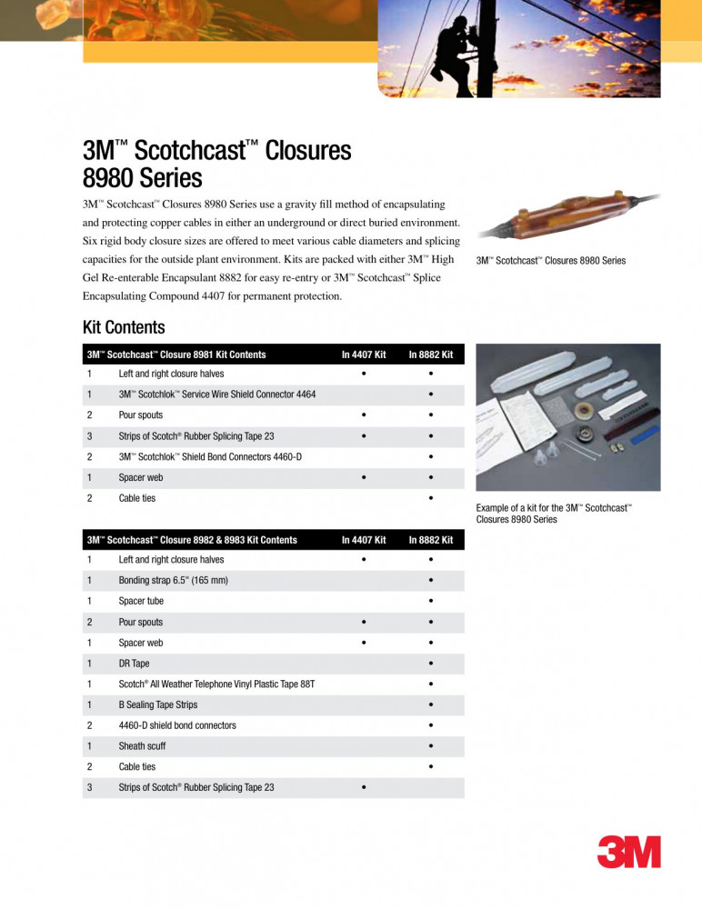 3M Scotchcast 8980 Series technical document page 1