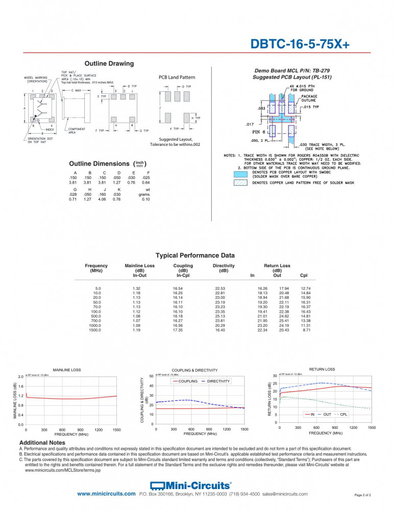 DBTC-16-5-75X+ datasheet page 2
