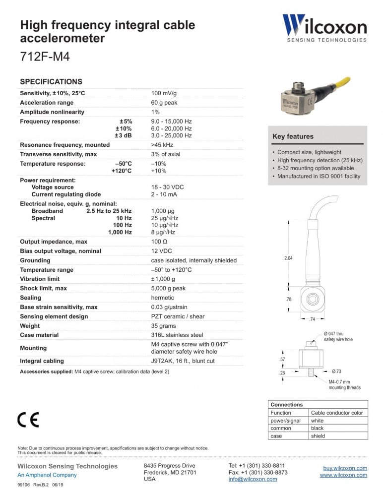 Amphenol 712F-M4 technical document page