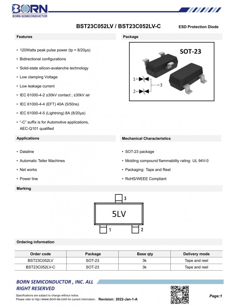 BST23C052LV datasheet page 1