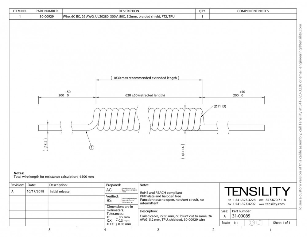 Tensility International 31-00085 product drawing