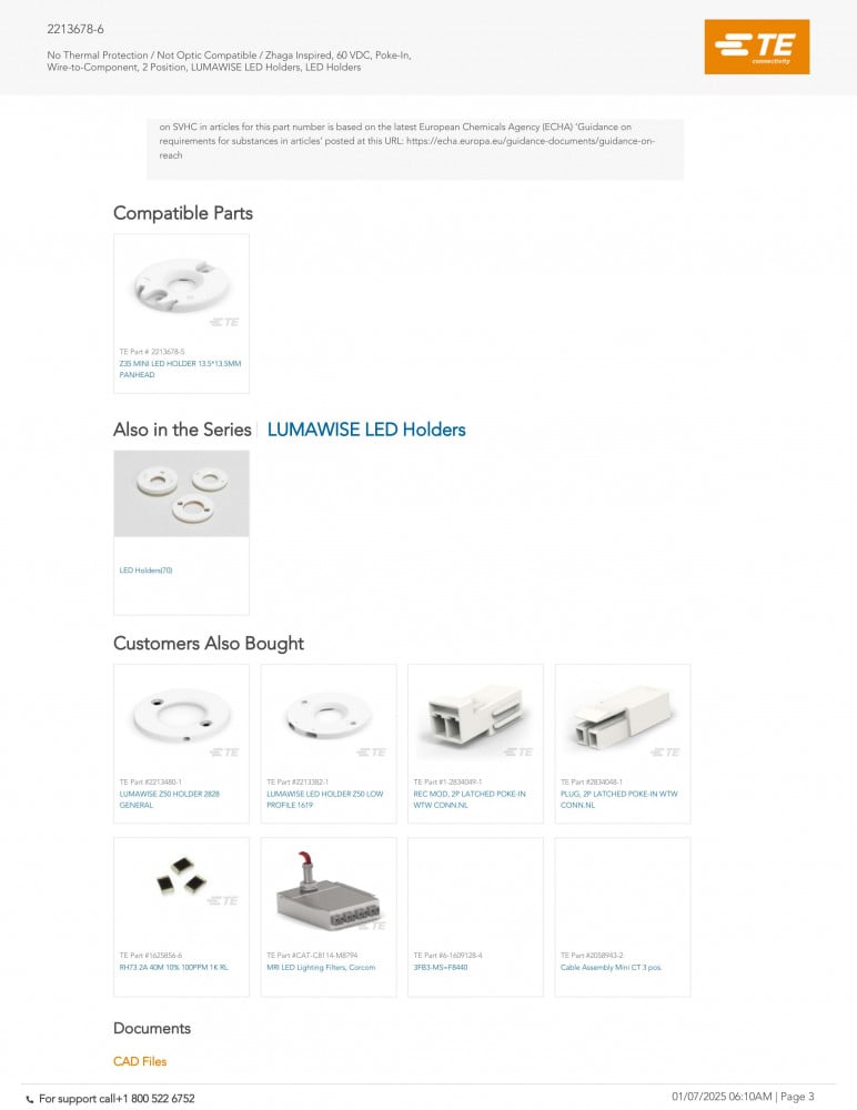 TE Connectivity 2213678-6 technical document page 3