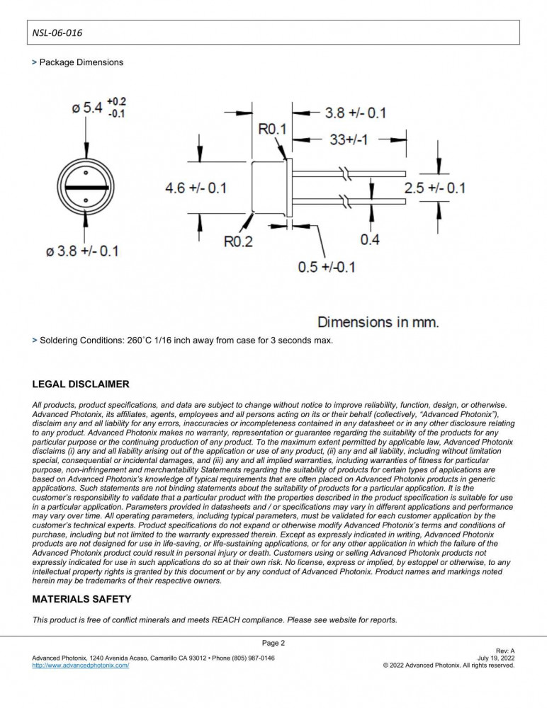 NSL-06-016 technical document page 2