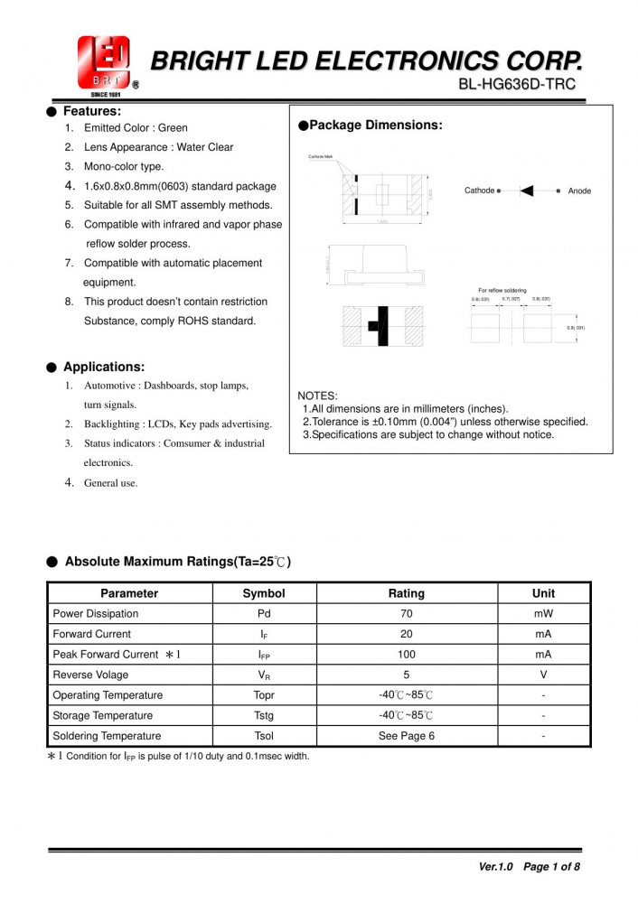 BL-HG636D-TRC datasheet page 1