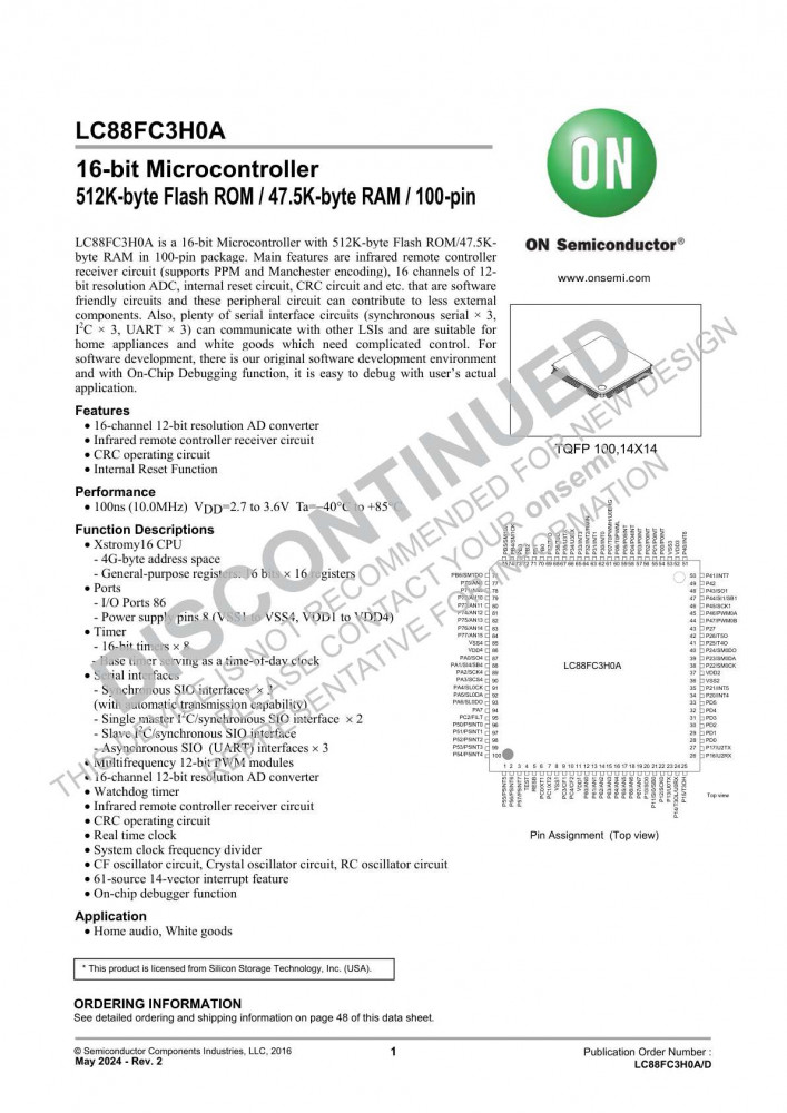 LC88FC3H0A technical document page 1