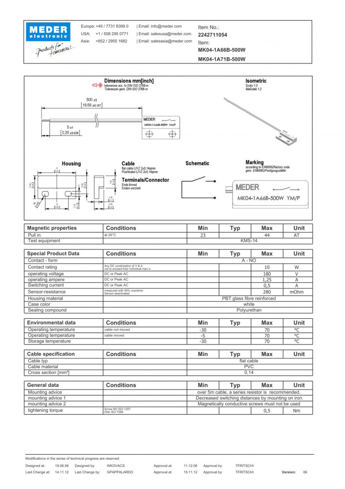 MK04-1A66B-500W product technical drawing