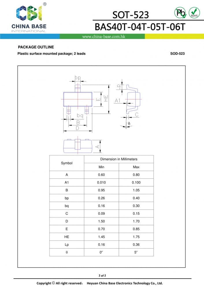 CBI BAS40-04T datasheet page 2