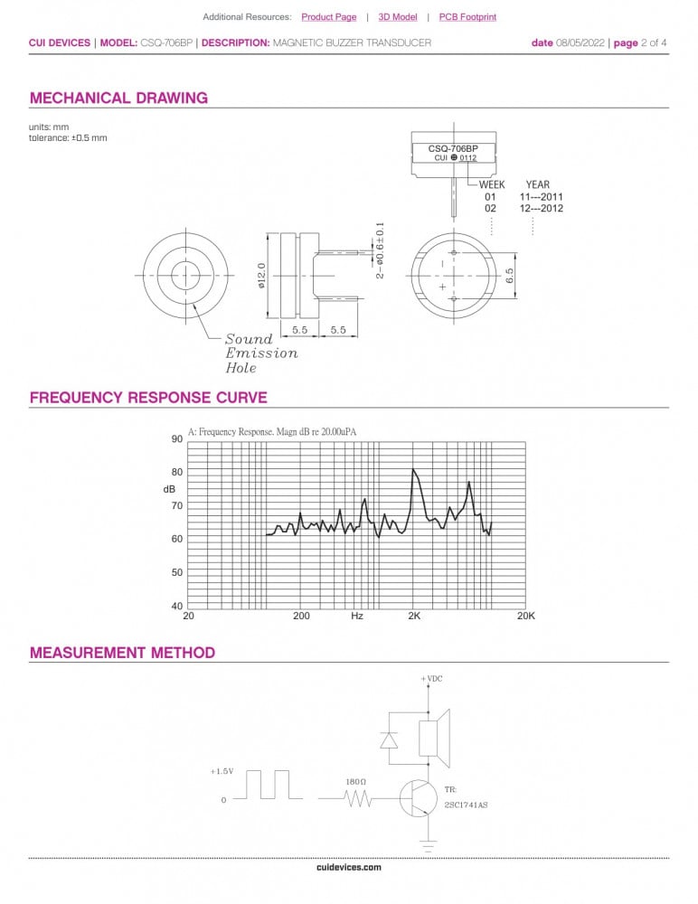 CSQ-706BP datasheet page 2