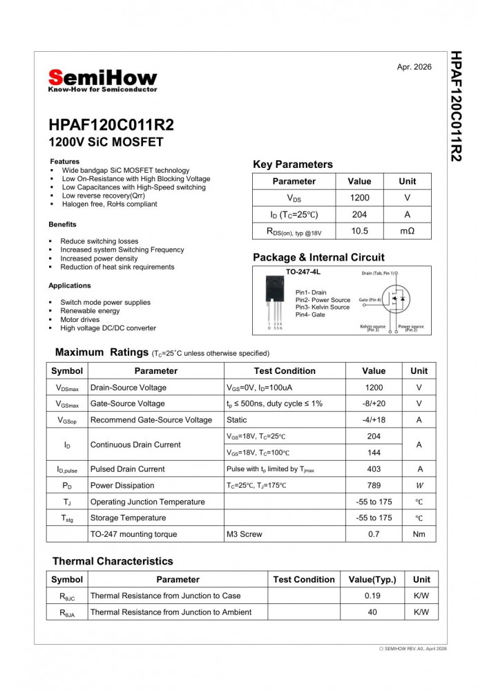 HPAF120C011R2 datasheet page 1