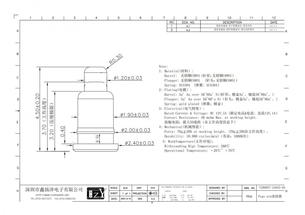 YZR0057-24045-03 specification page 3
