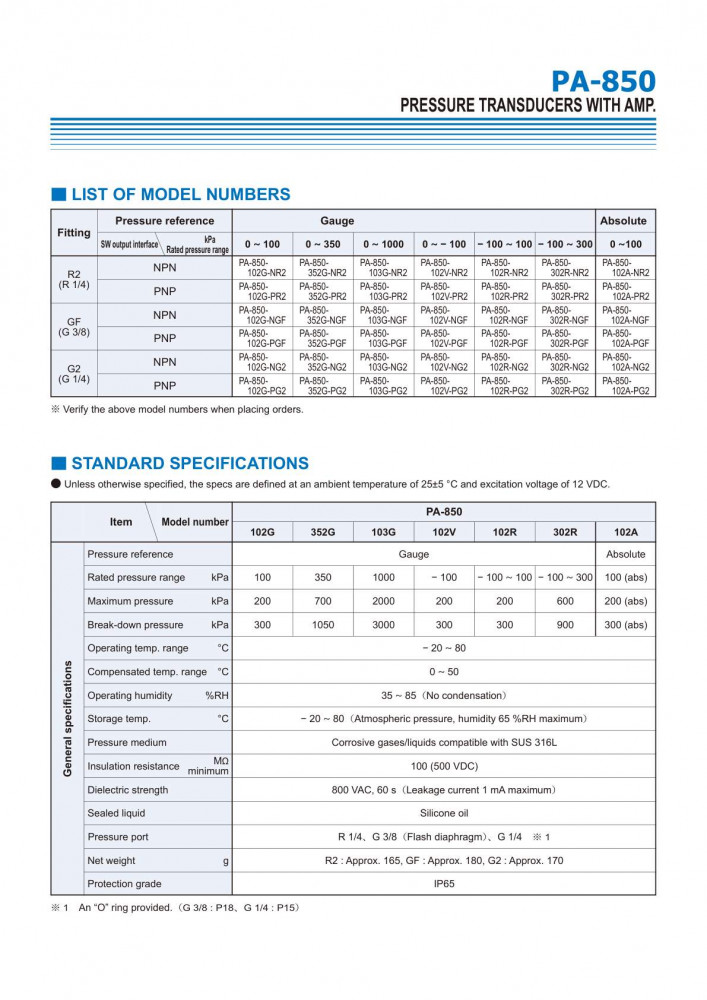 PA-850 technical document page 2