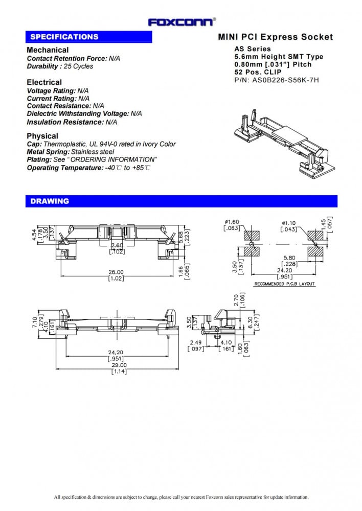 FOXCONN AS0B226-S56K-7H technical document preview