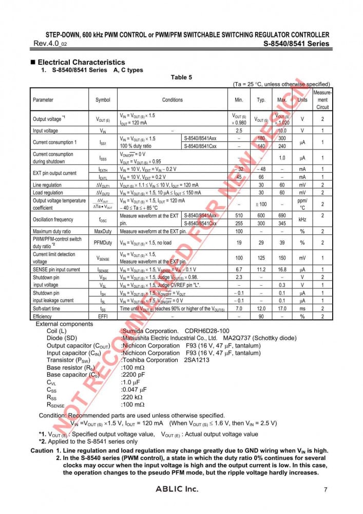 ABLIC S-8540A18FN-IADT2G datasheet page 7