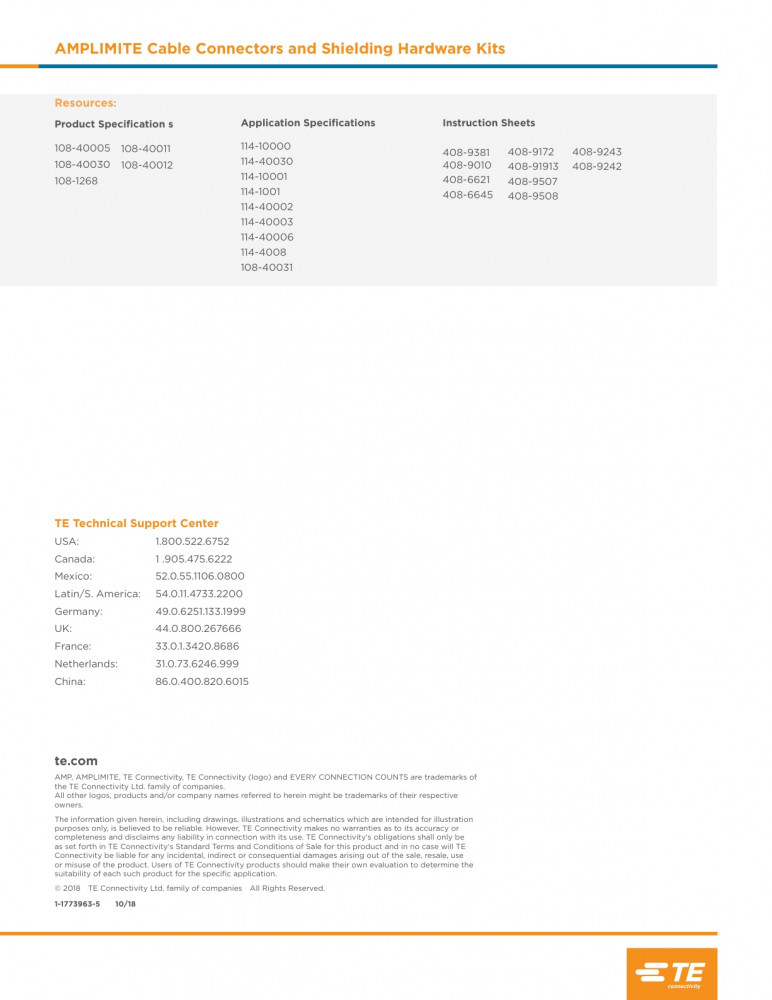 TE Connectivity AMPLIMITE reference page 9