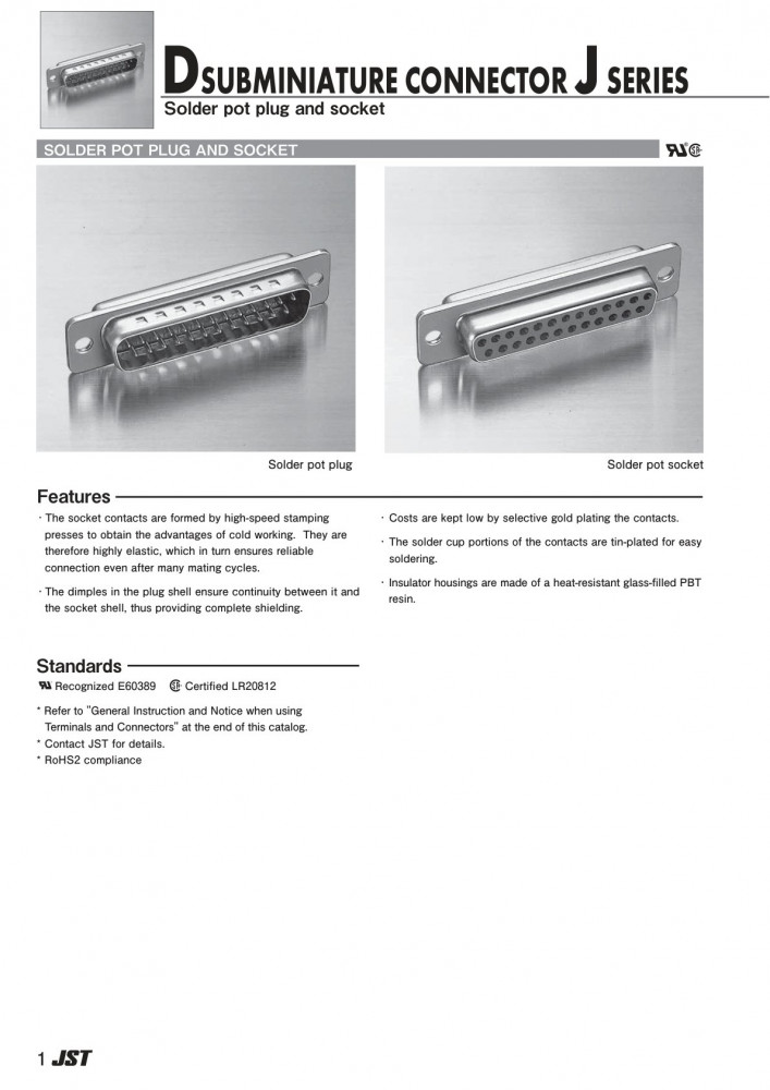 JST J Series technical document page 1