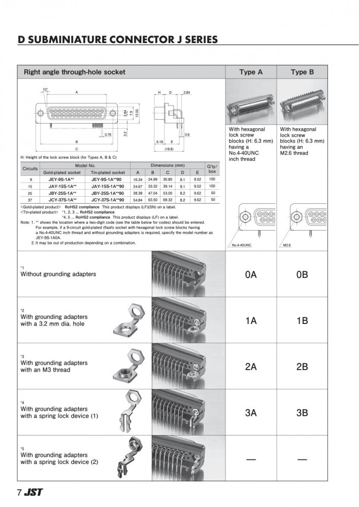 JST J Series technical document page 7