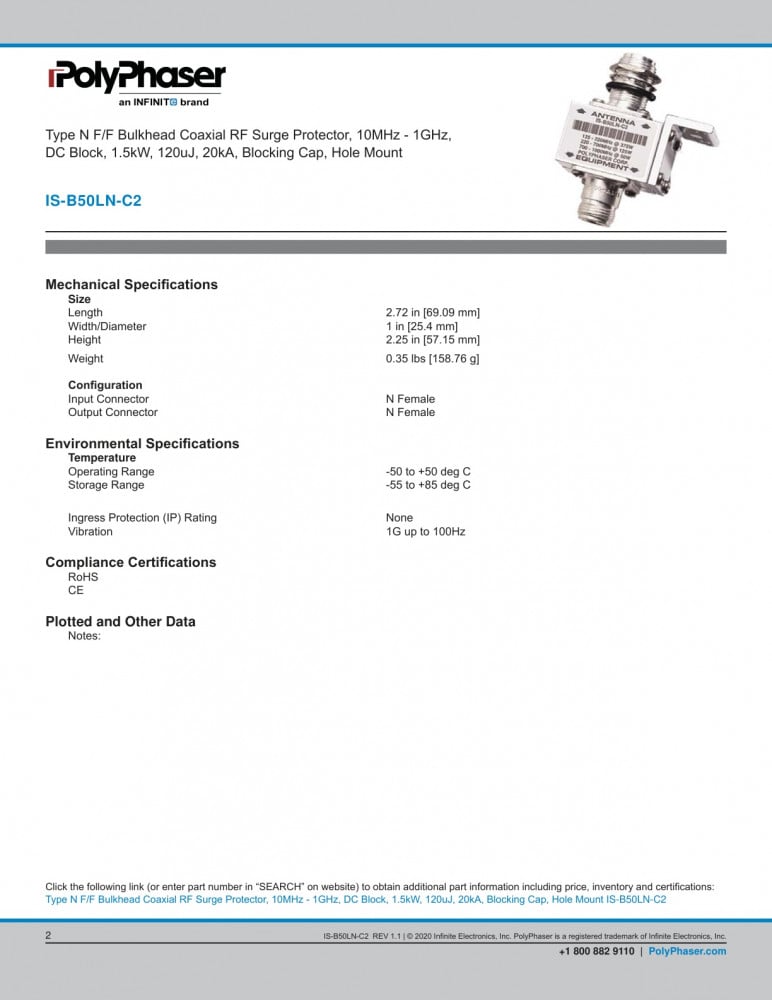 IS-B50LN-C2 technical document page 2