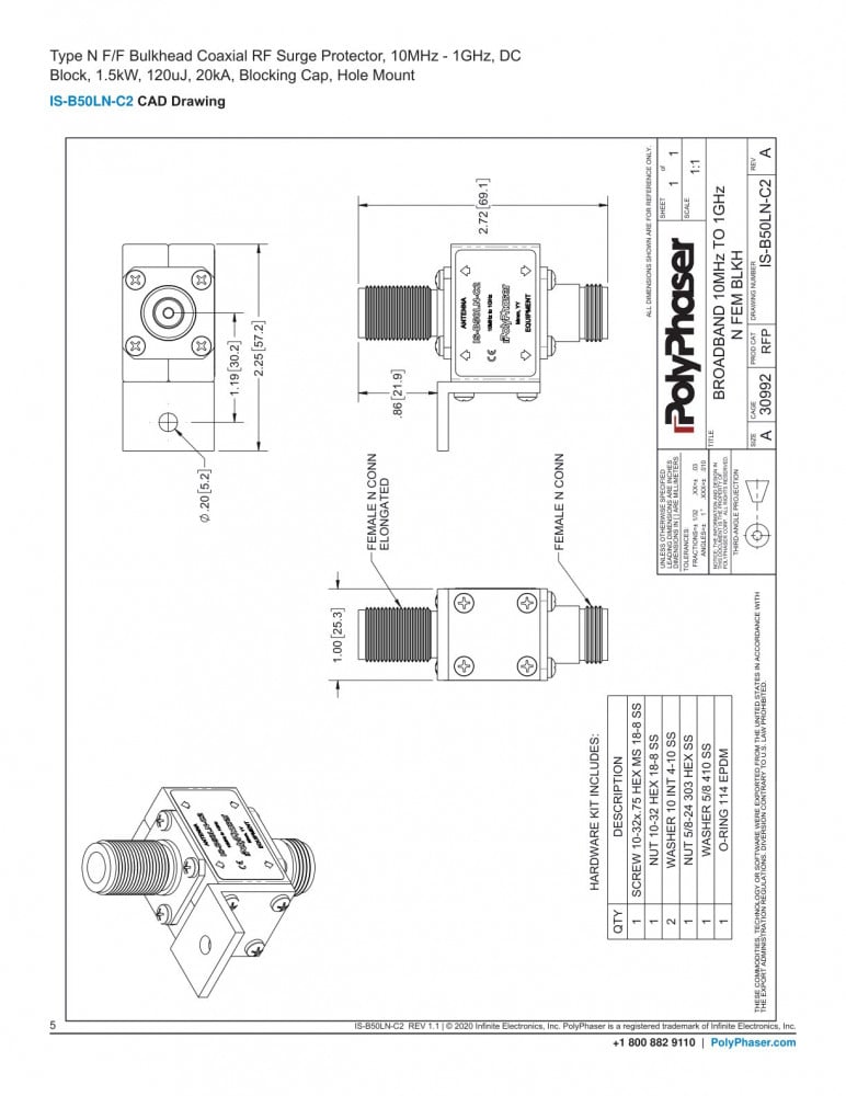 IS-B50LN-C2 technical document page 5