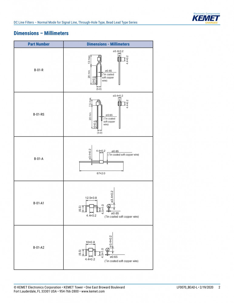 KEMET B-06-R-50 datasheet page 2