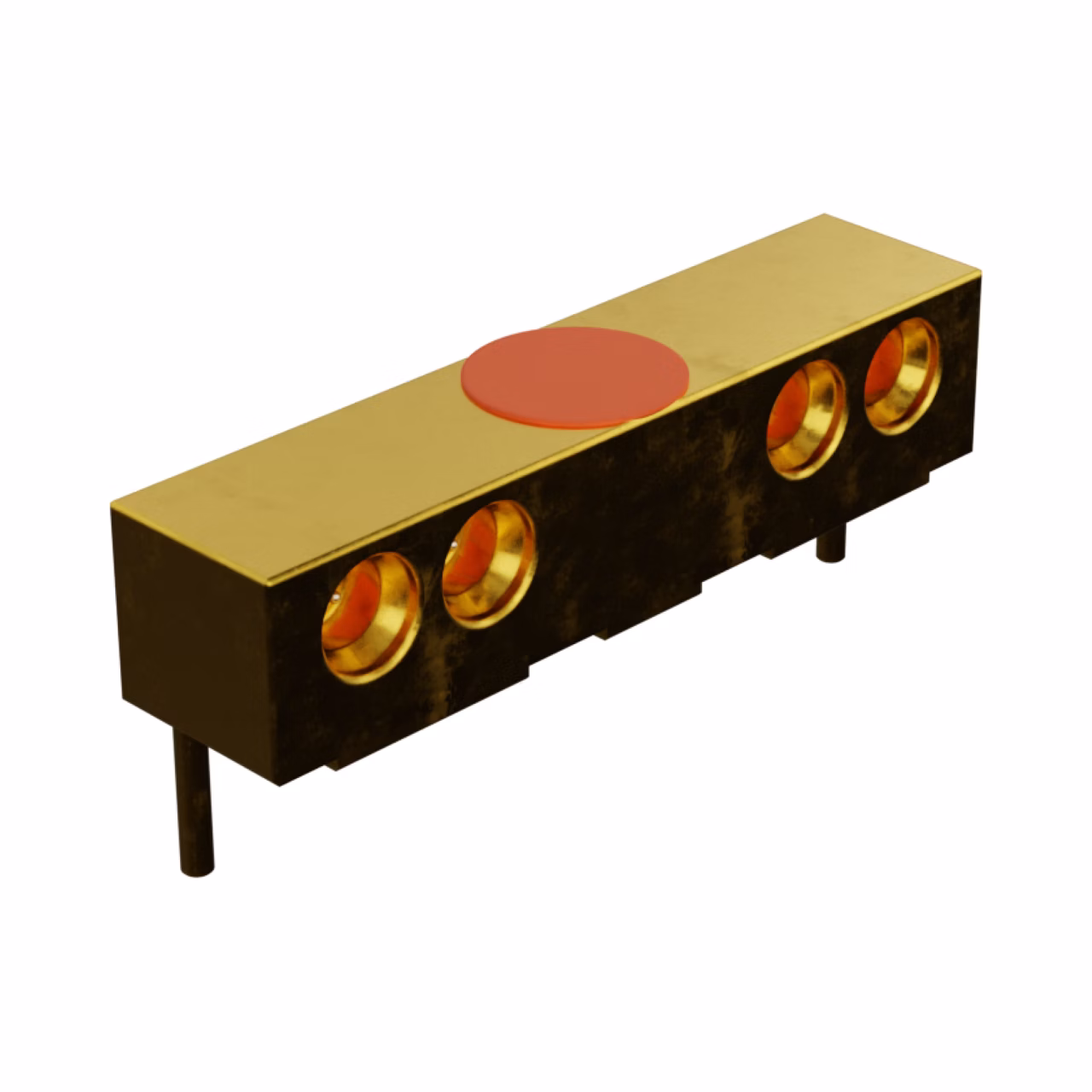 SMPM Plug, Right-Angle, Smooth Bore, 4-Port, PCB, Surface Mount, Tape and Reel with Pick-and-Place Tape, 4.32mm Legs for sale
