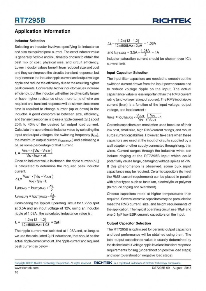 RT7295B datasheet page 10