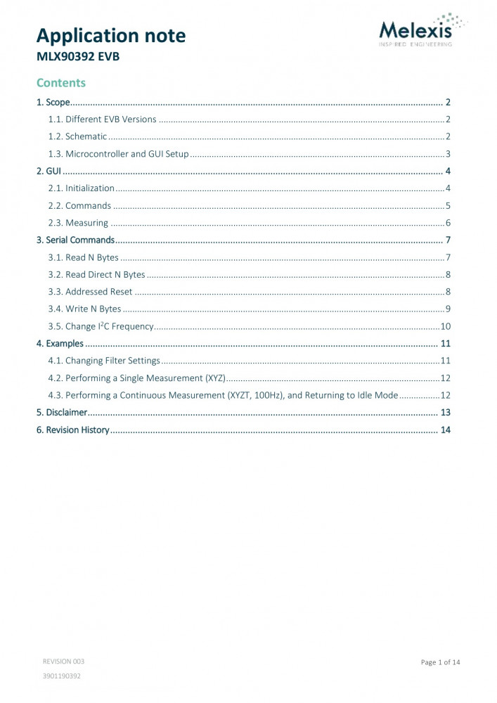 MLX90392 EVB document page 1