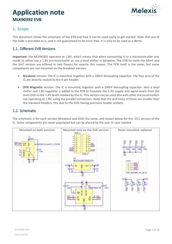 MLX90392 EVB document page 2