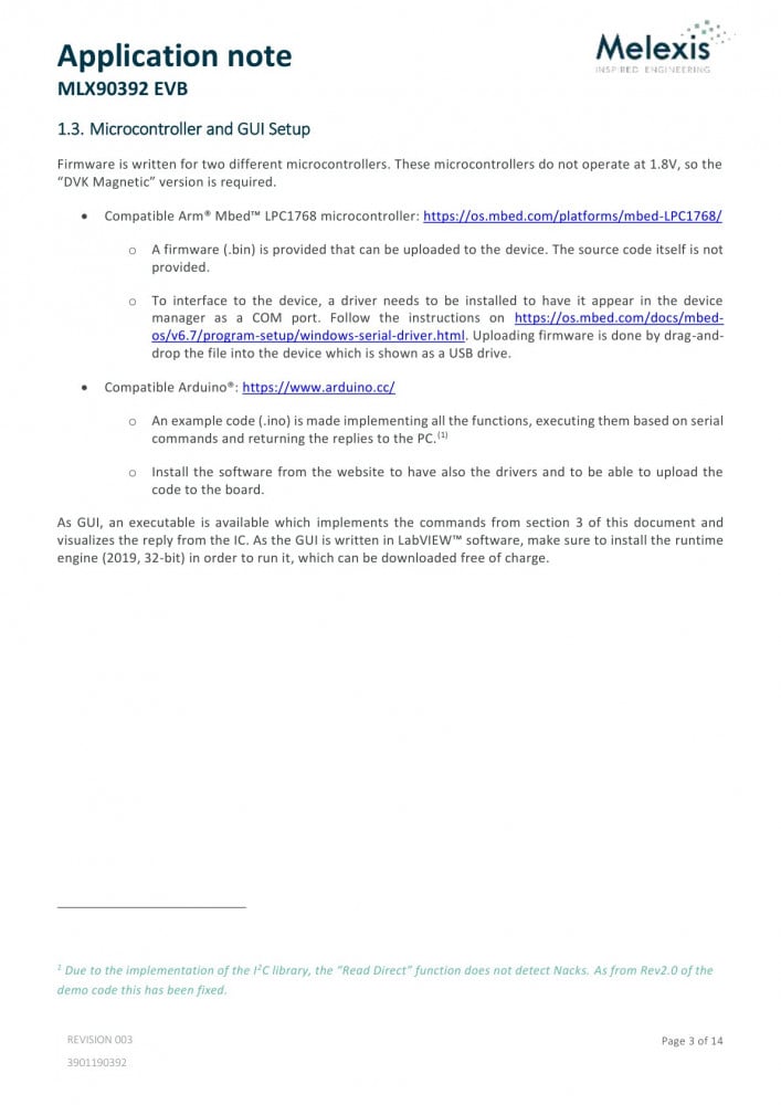 MLX90392 EVB document page 3