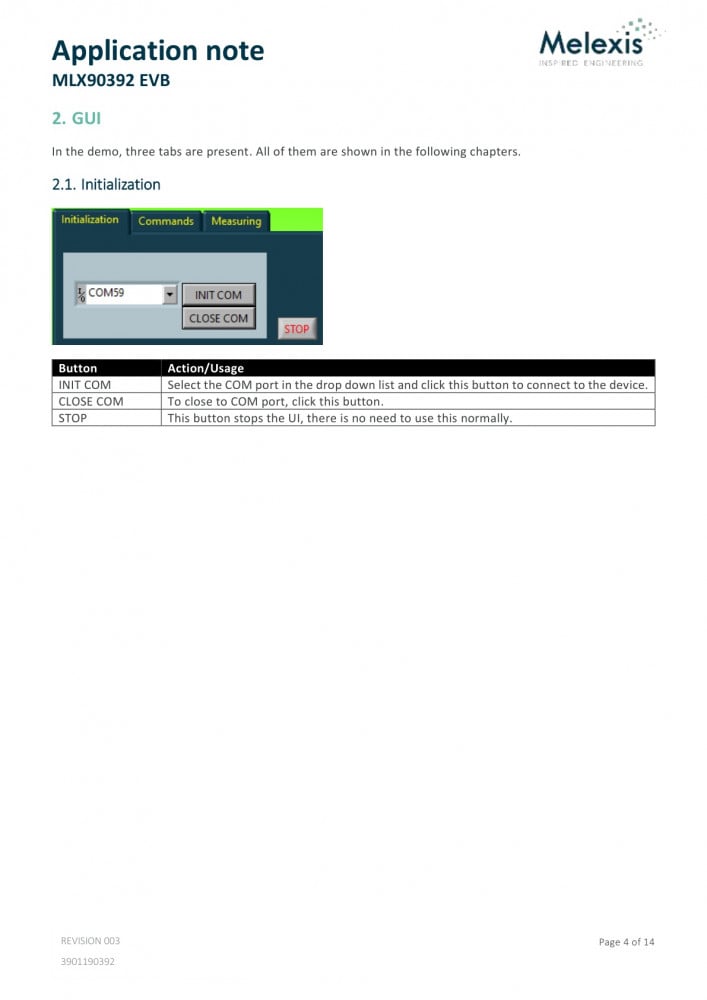 MLX90392 EVB document page 4